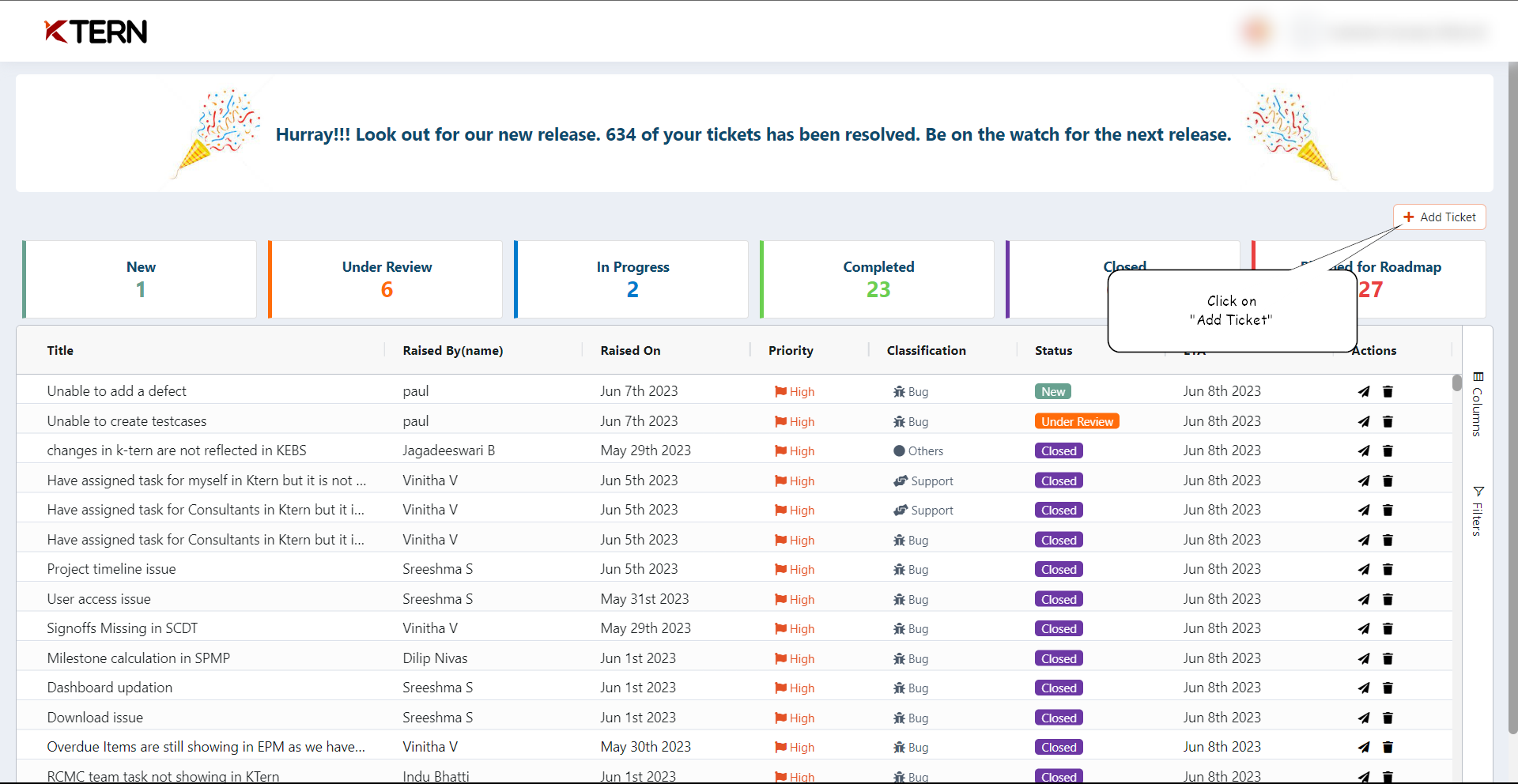 How to create a ticket? - KTern.AI Documentation